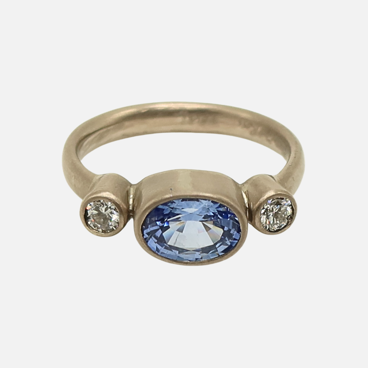 Sonoma "Celeste" Oval Light Blue Ceylon Sapphire and Diamond Ring in 1 ...